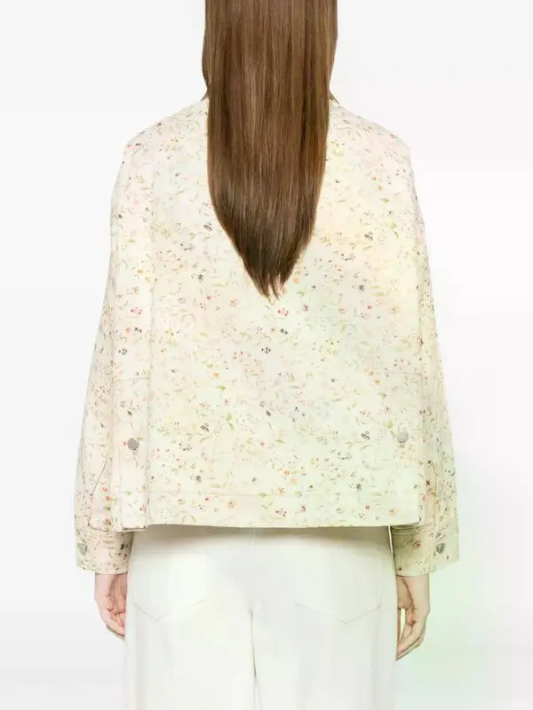 TELA Floral-print Collar Jacket