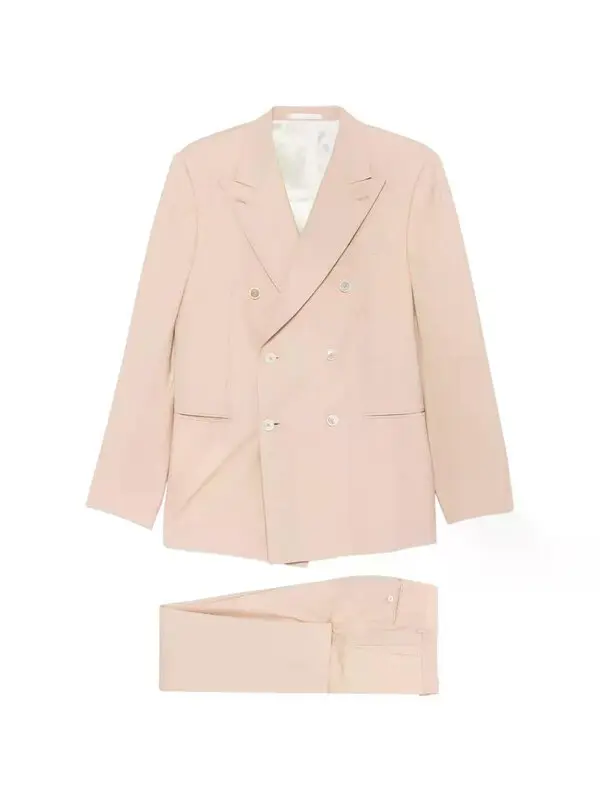 Caruso Double-breasted Suit - Neutrals