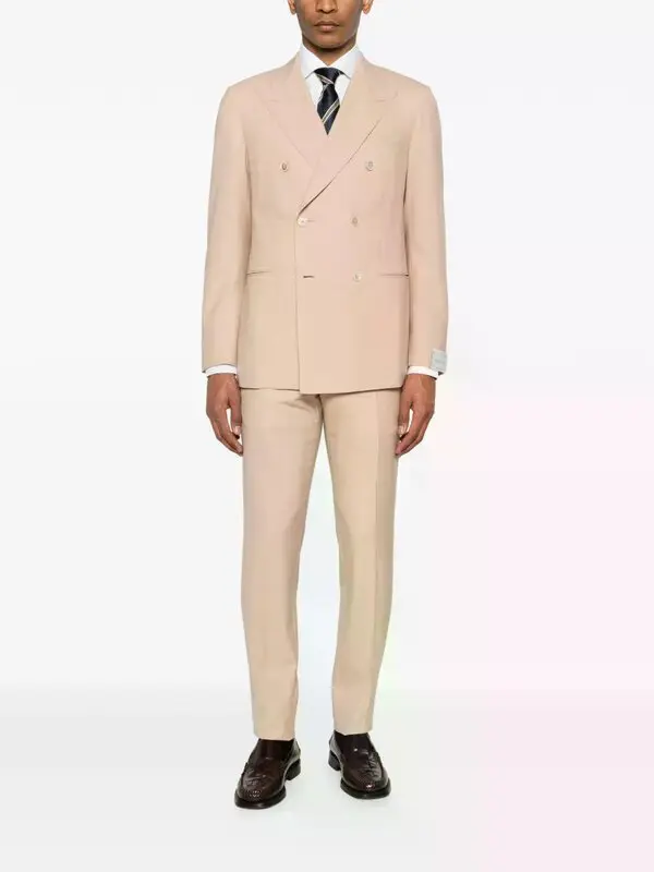 Caruso Double-breasted Suit - Neutrals