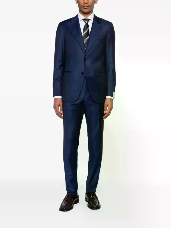 Caruso Peak-lapel Suit - Blue