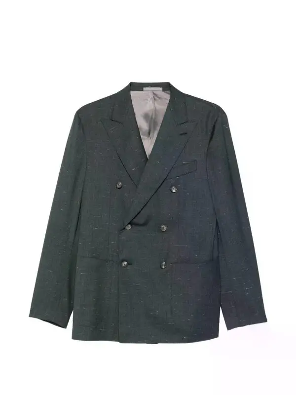 Caruso Double-breasted Blazer - Green