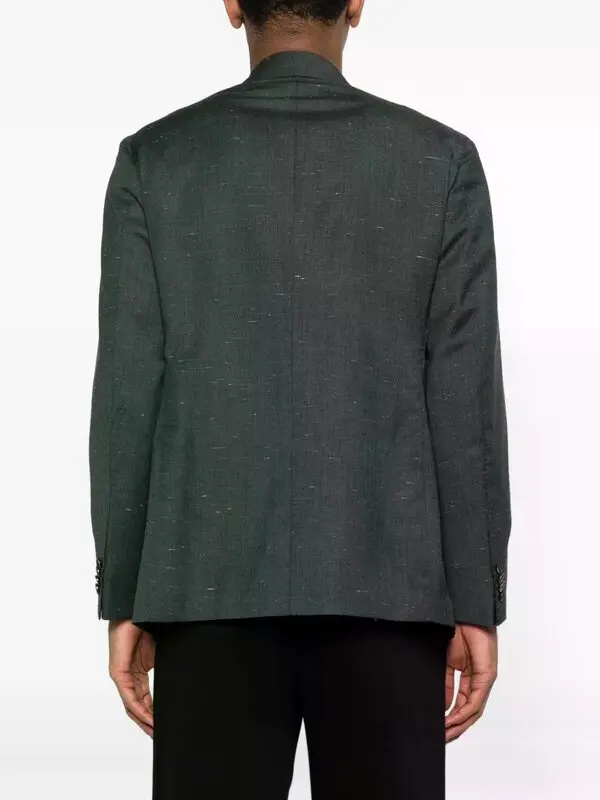 Caruso Double-breasted Blazer - Green