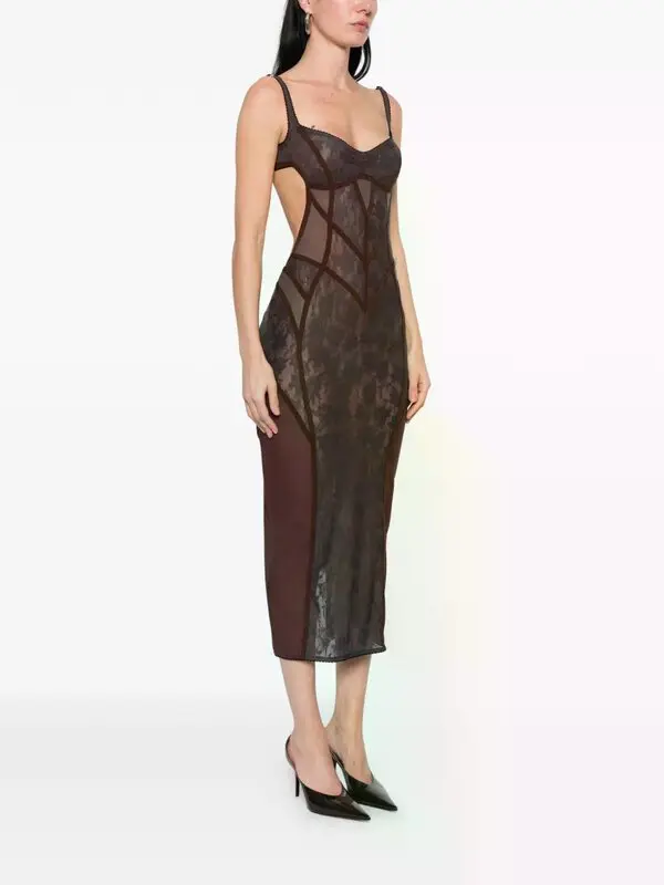 Attico Lace-paneled Midi Dress