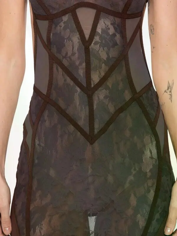 Attico Lace-paneled Midi Dress