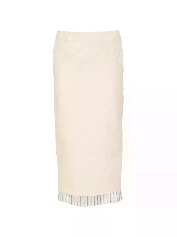 Attico Striped-hem Midi Skirt - Neutrals