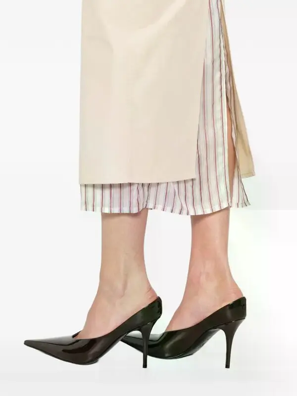 Attico Striped-hem Midi Skirt - Neutrals