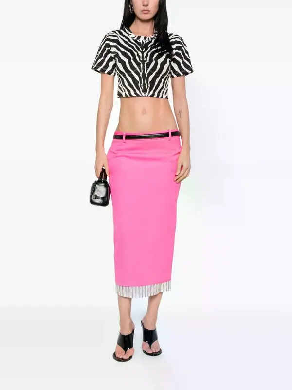 Attico Zebra-print Tie Top - Black
