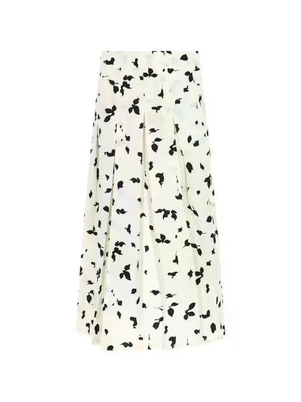 ALYSI Floral Print Pleated Skirt - White