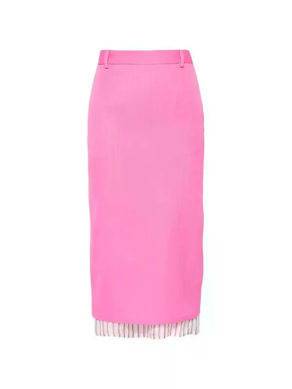 Attico Striped-trim Midi Skirt - Pink