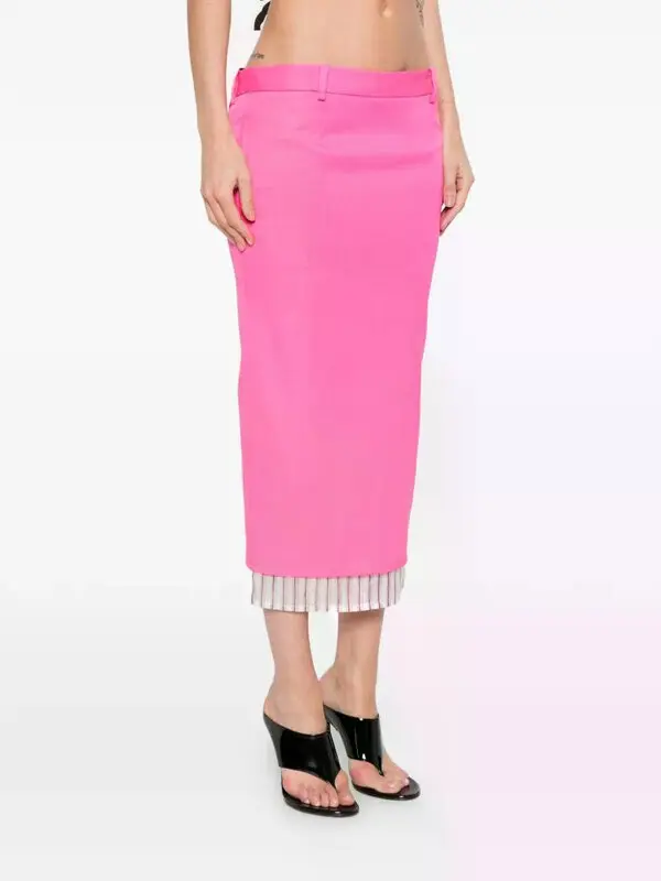 Attico Striped-trim Midi Skirt - Pink