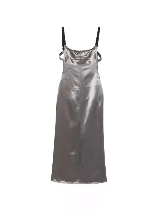 Attico Satin Midi Dress - Grey