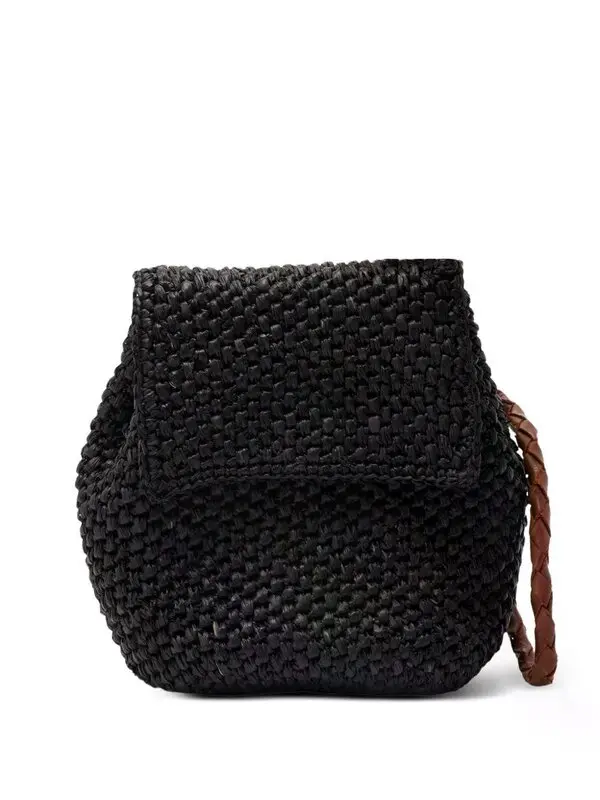 IBELIV Mini Zaz Raffia Braided Satchel - Black