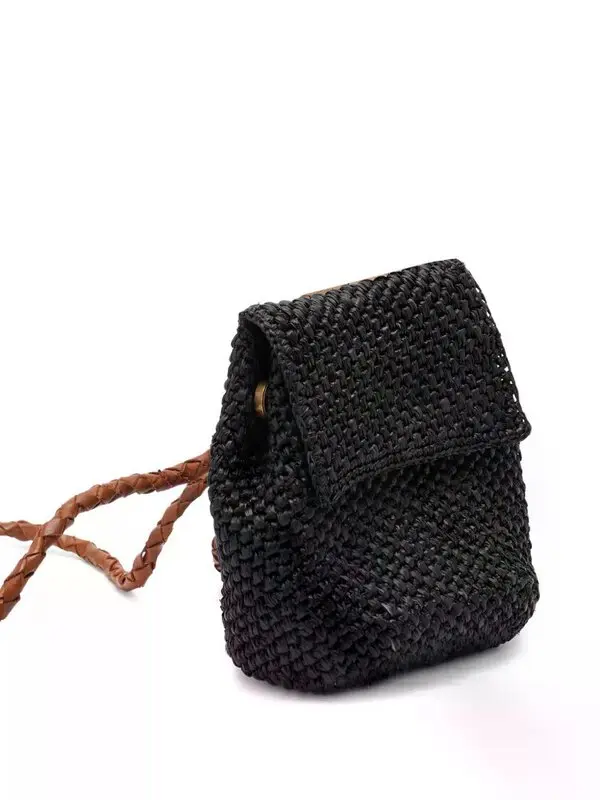 IBELIV Mini Zaz Raffia Braided Satchel - Black
