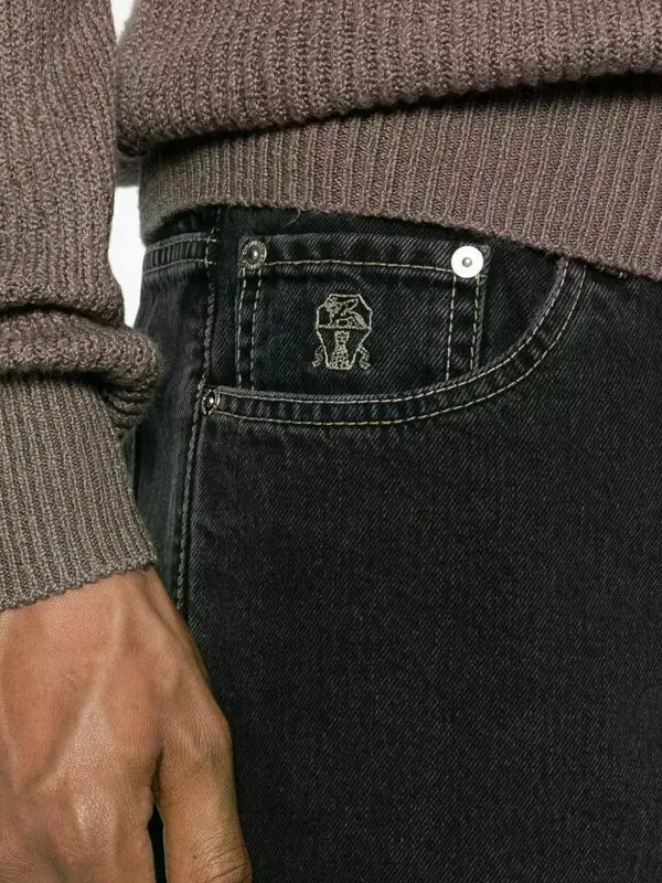 Brunello Cucinelli Logo-detail Jeans - Grey