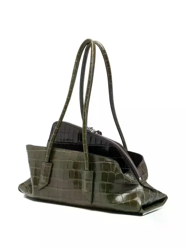 Attico La Passeggiata Crocodile-effect Top-handle Bag - Green