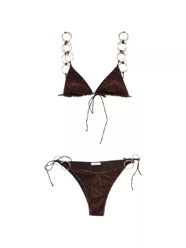 Oseree Lumiere Embellished Bikini - Brown