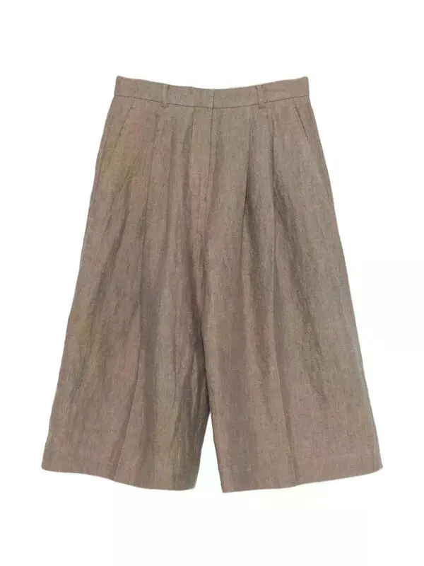 Mark Kenly Domino Tan Pennie Pleated Shorts