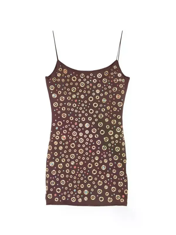 Oseree Ring-embellishment Mini Dress