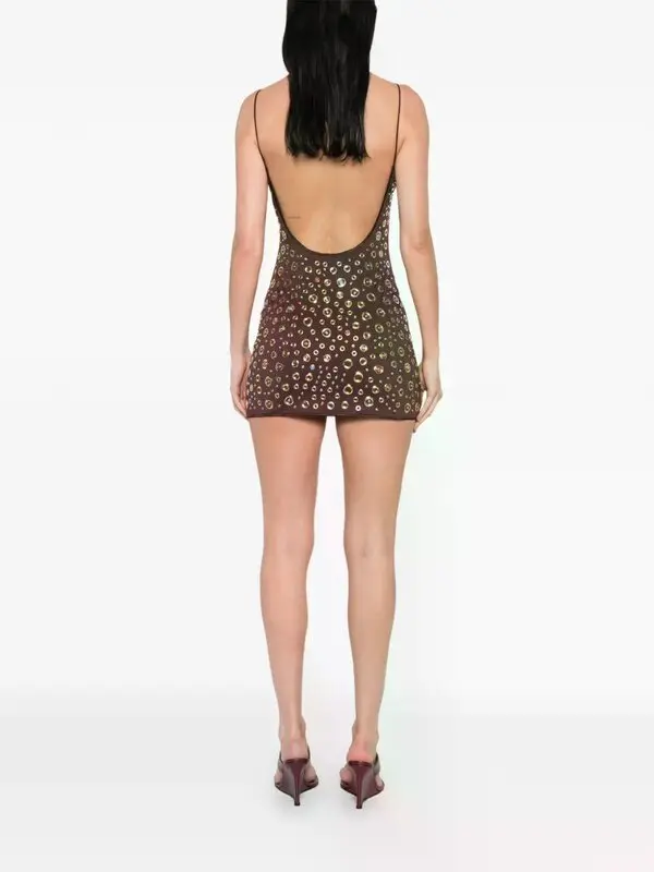 Oseree Ring-embellishment Mini Dress