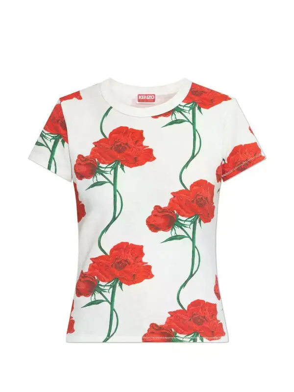 Kenzo Floral Print T-shirt - White