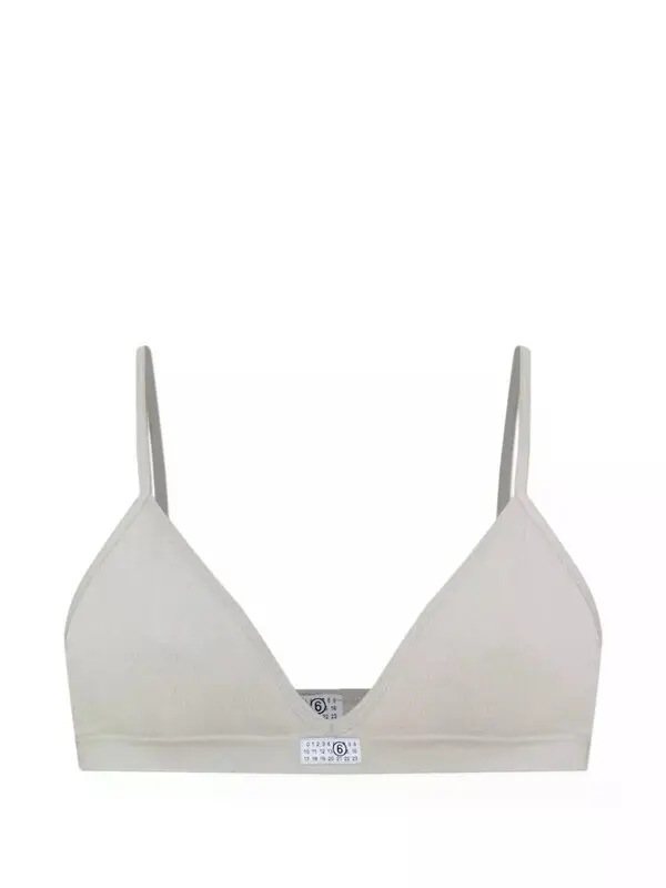 MAISON MARGIELA Label Ribbed Bra - Neutrals