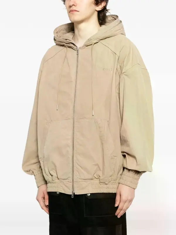 JUUN.J Hooded Zip-up Jacket - Neutrals