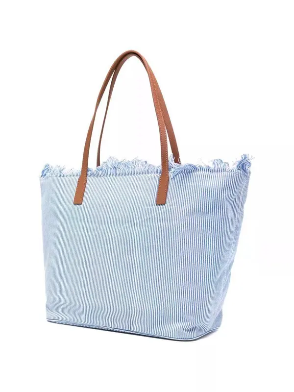 MC2 SAINT BARTH Fringed-detail Striped-pattern Tote Bag