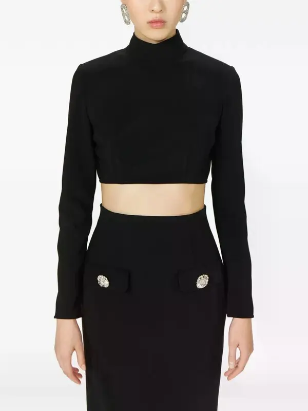 Costarellos Nelle Cropped Turtleneck Blouse