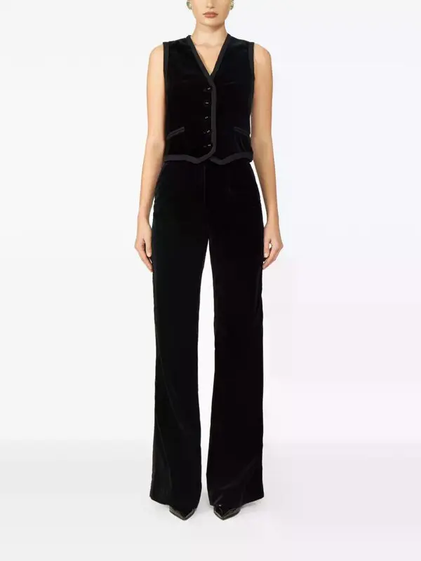 Costarellos Avice Velvet Wide-leg Trousers