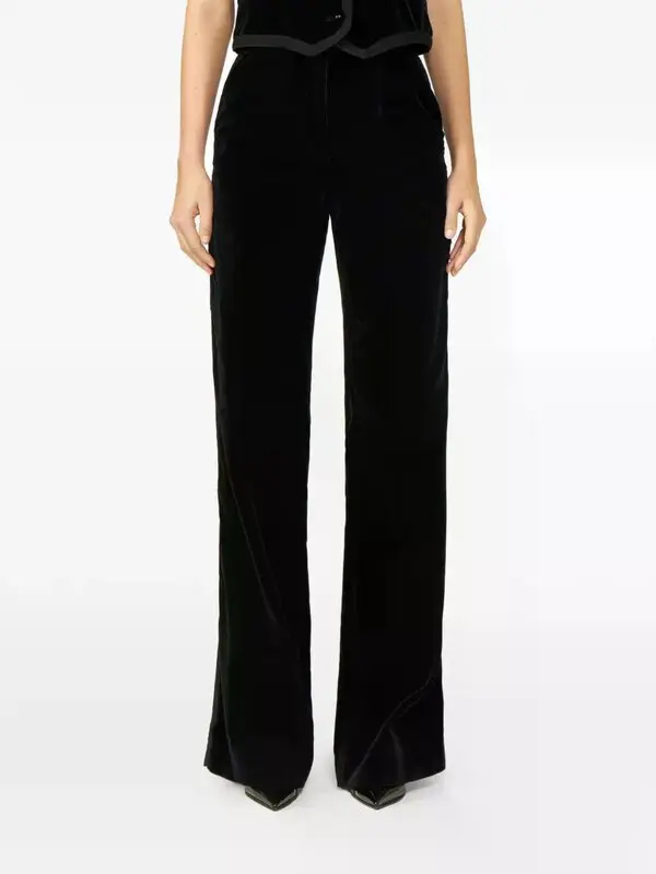 Costarellos Avice Velvet Wide-leg Trousers