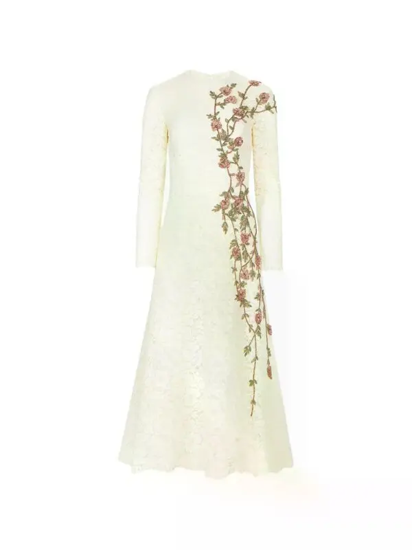 Costarellos Marlena Lace A-line Midi Dress - Neutrals