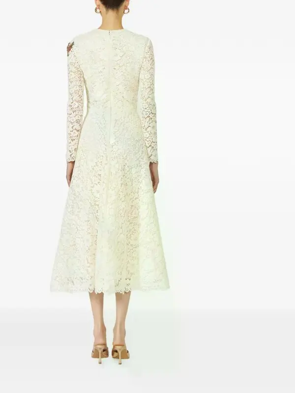 Costarellos Marlena Lace A-line Midi Dress - Neutrals