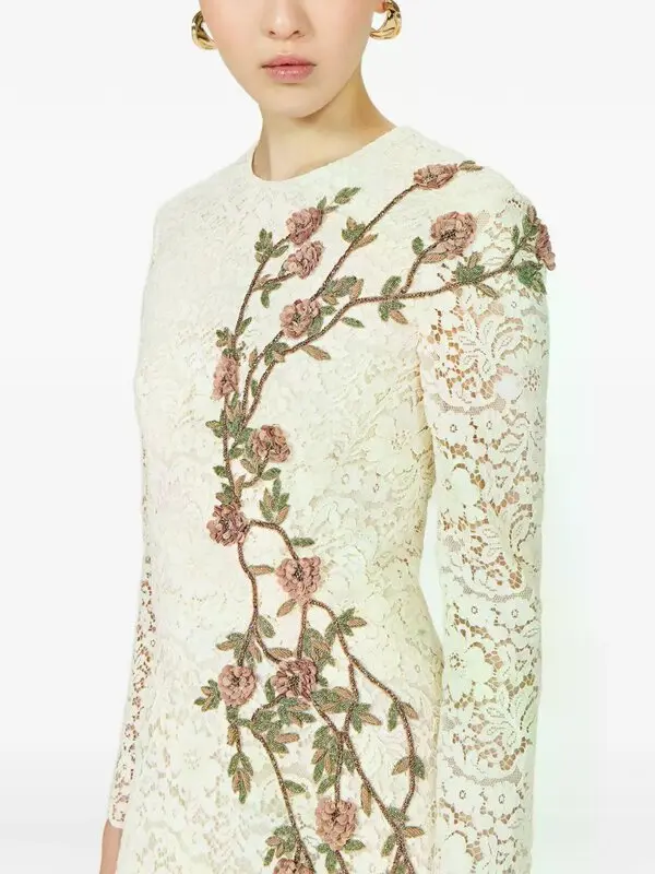 Costarellos Marlena Lace A-line Midi Dress - Neutrals