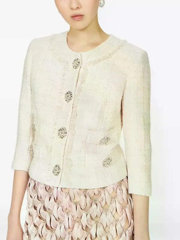 Costarellos Macie Crystal-button Cropped Jacket