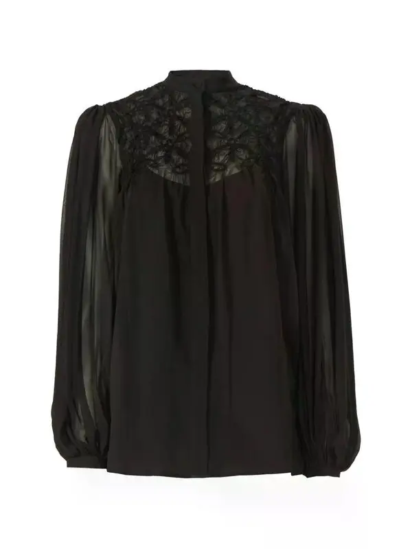 Costarellos Lorcan Smocked Long-sleeve Blouse