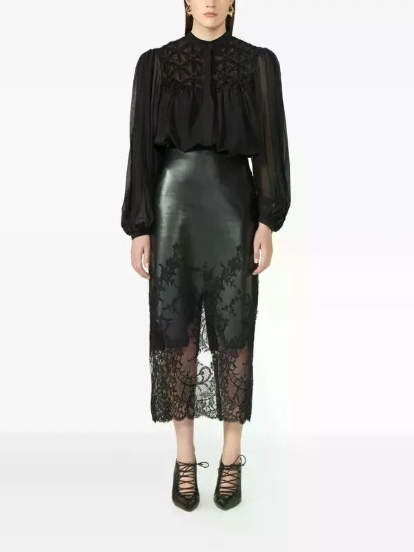 Costarellos Lorcan Smocked Long-sleeve Blouse