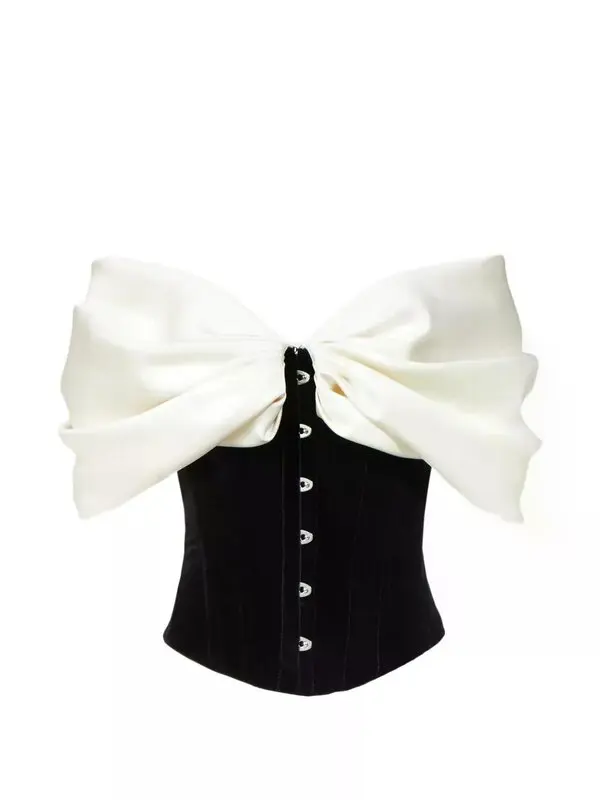 Costarellos Rosamund Bow Corset Top - Black