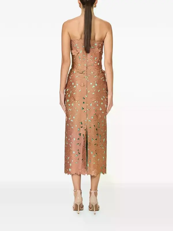 Costarellos Zira Floral-cut Midi Dress - Neutrals