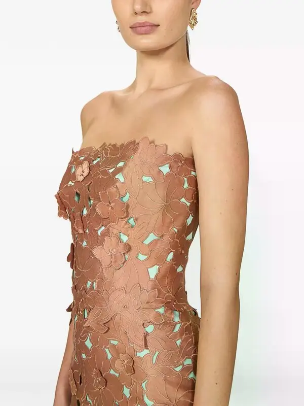 Costarellos Zira Floral-cut Midi Dress - Neutrals