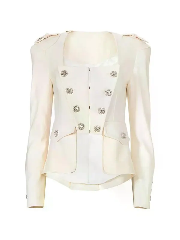 Costarellos Bettina Crystal-button Blazer