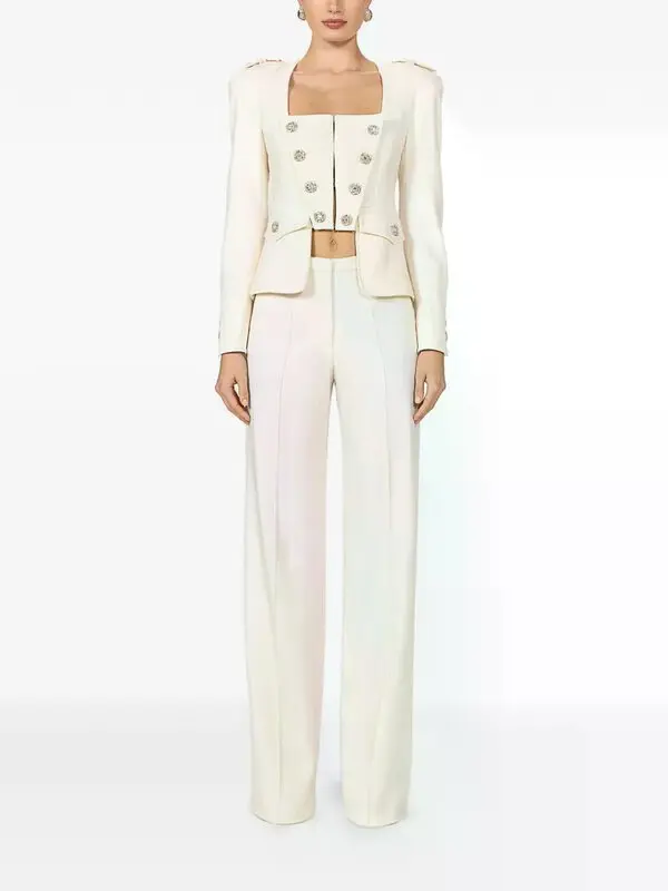 Costarellos Bettina Crystal-button Blazer