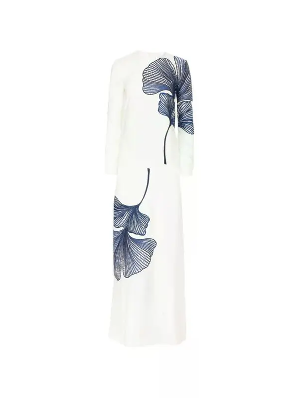 Costarellos Floral-embroidered Maxi Dress - White