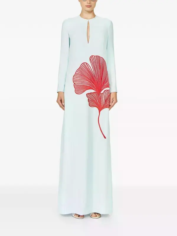 Costarellos Adeline Floral-embroidered Maxi Dress