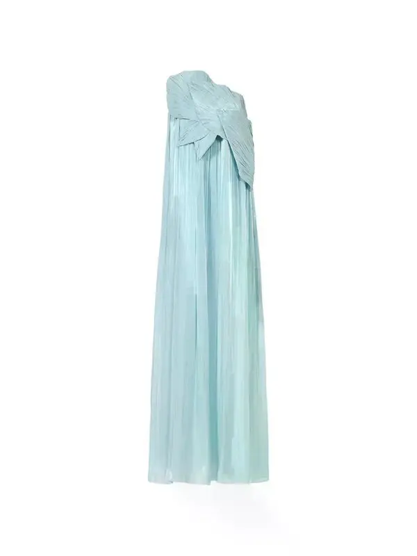 Costarellos Amabel Draped One-shoulder Maxi Dress - Blue