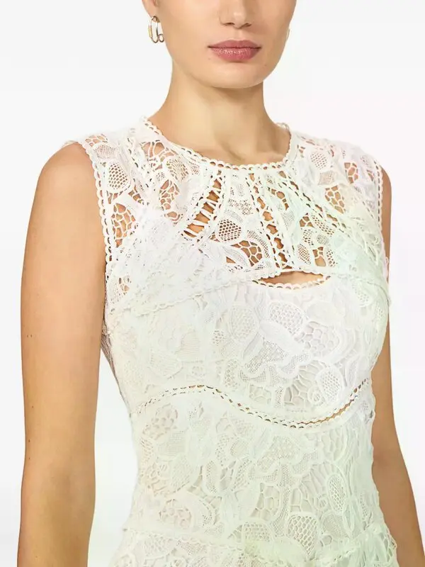 Costarellos Janica Lace Asymmetric Dress - White