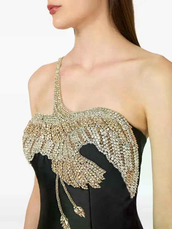 Costarellos Crystal-appliqué Gown