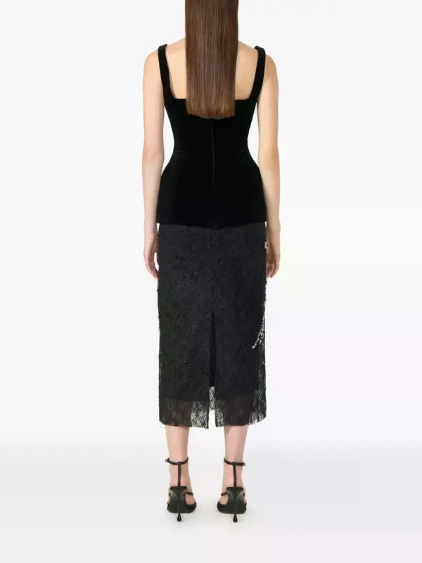 Costarellos Velvet Bustier