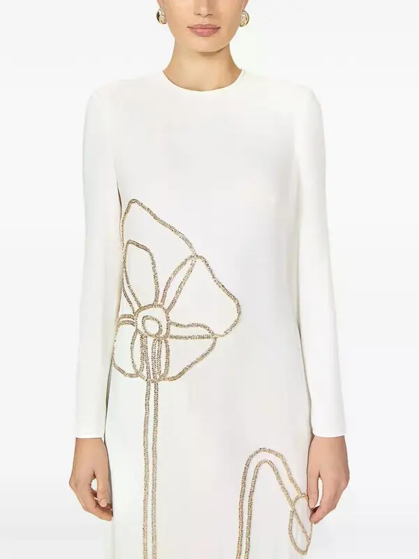 Costarellos Zarie Crystal-flower Maxi Dress