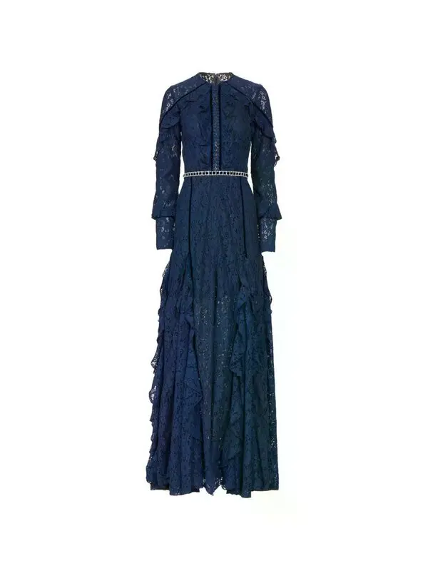 Costarellos Gianna Lace Ruffled Gown