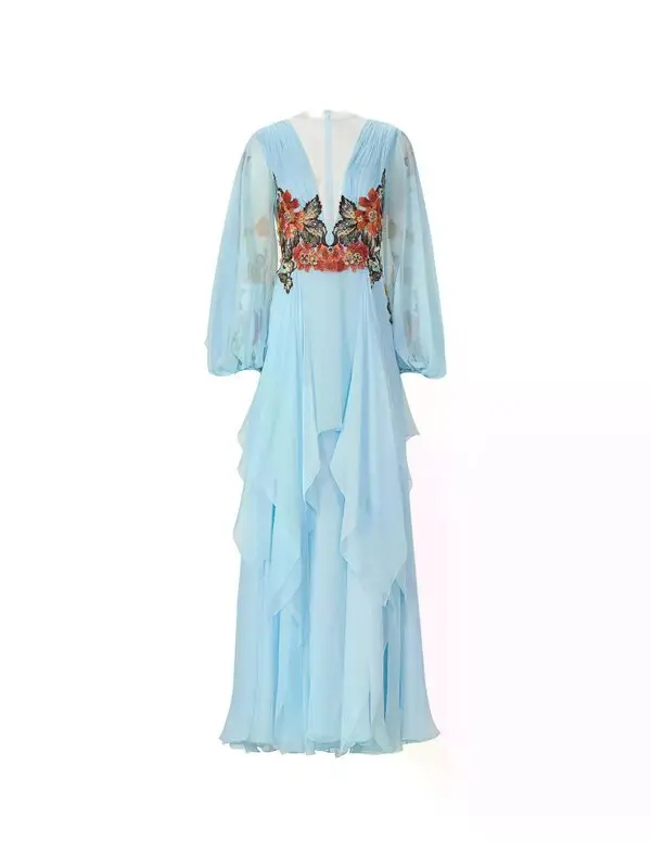 Costarellos Floral-appliqué Maxi Dress